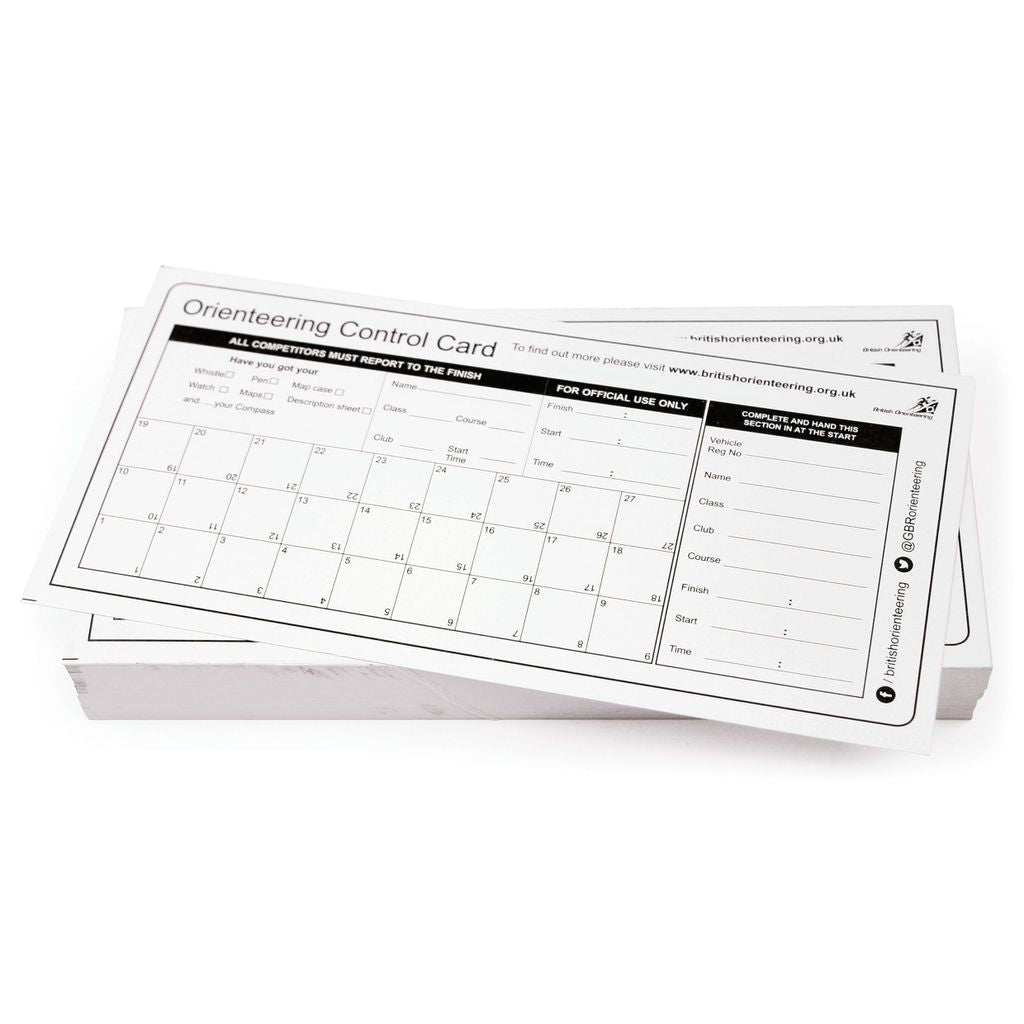 BRITISH ORIENTEERING CONTROL CARDS | Eduplan International